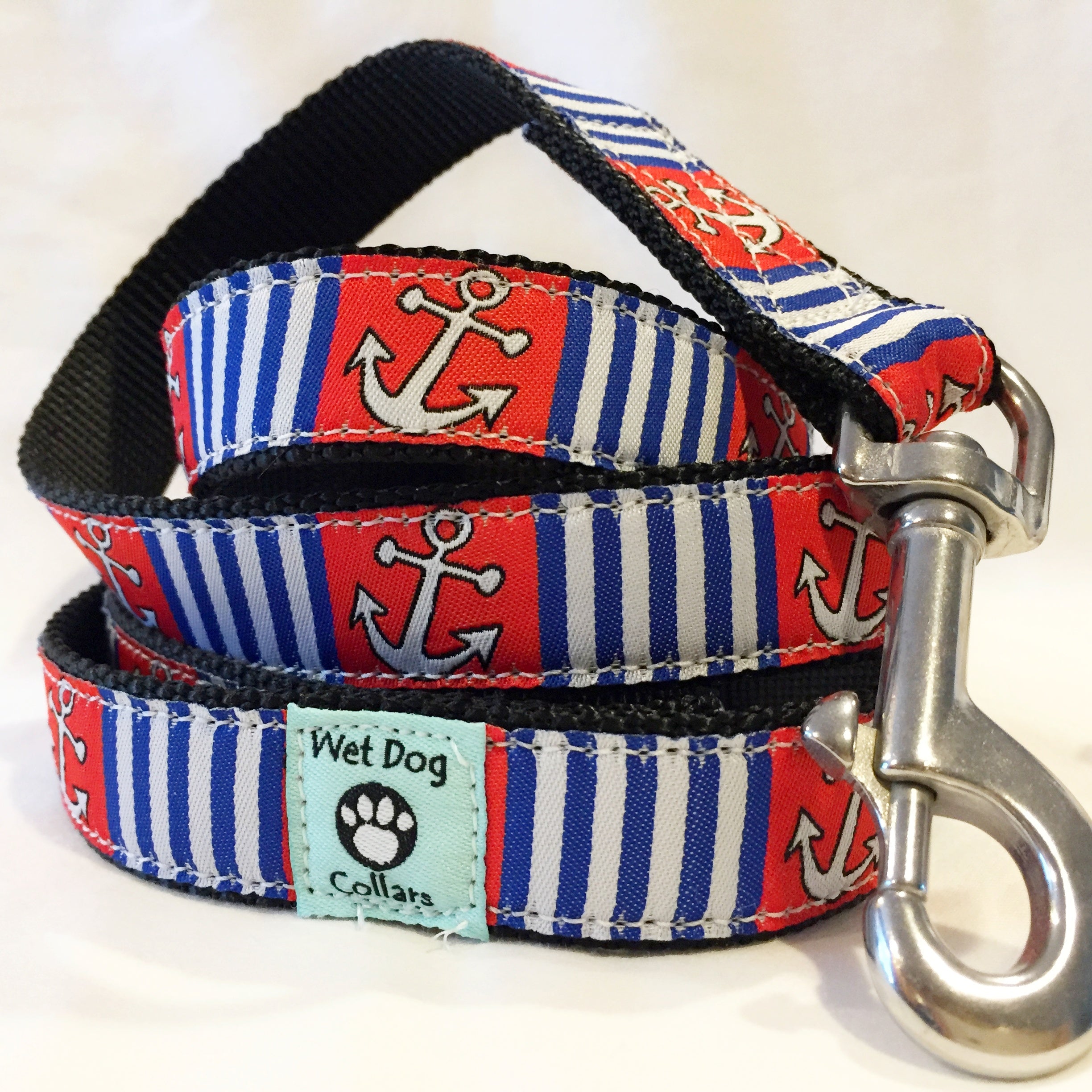 Nautical Boat Anchors Saltwater Proof Beach Dog Leash with Stainless ...